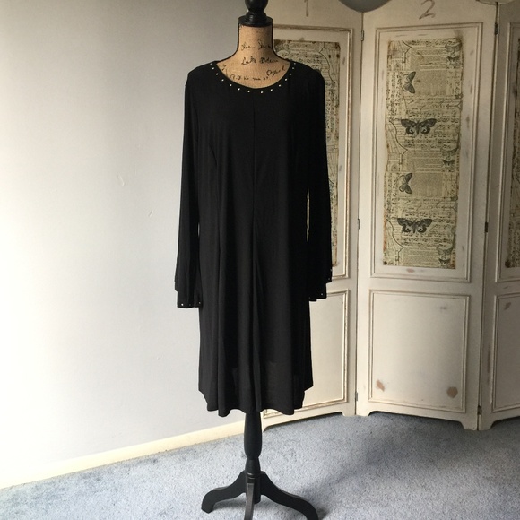 Emma & Michele | Dresses | Emma Michele Bell Sleeve Stud Trim Dress Nwt ...